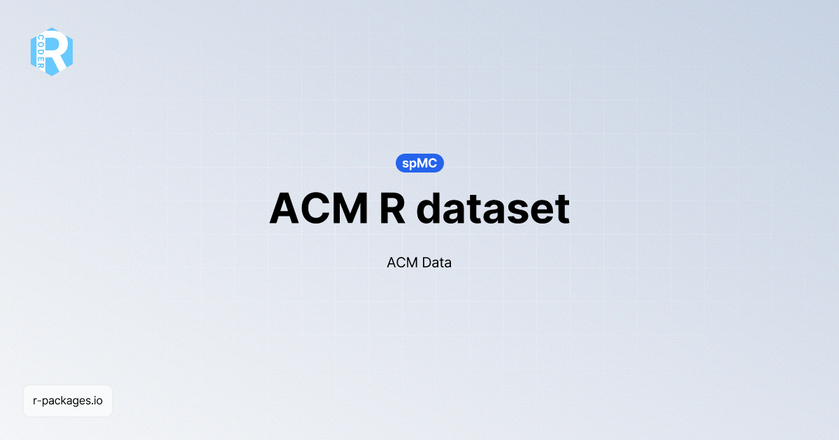 ACM dataset | R PACKAGES