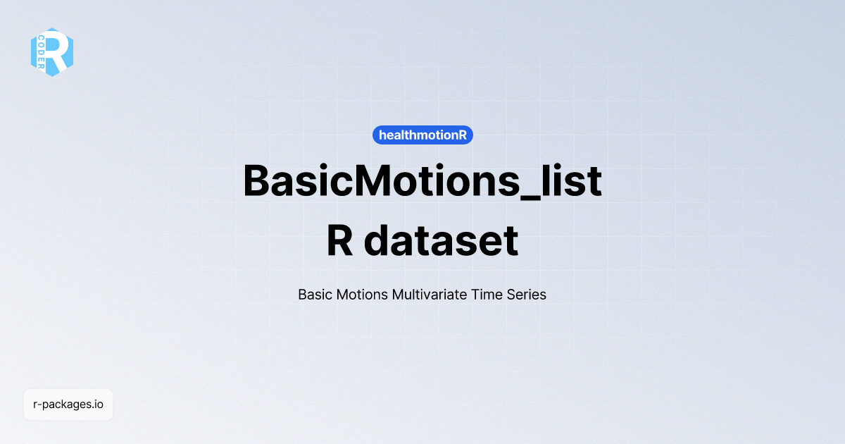 BasicMotions_list dataset | R PACKAGES