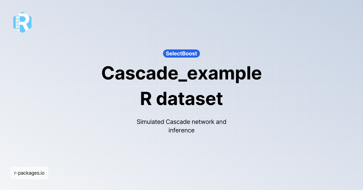Cascade_example dataset | R PACKAGES