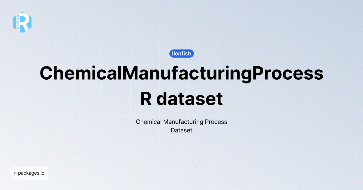 ChemicalManufacturingProcess dataset | R PACKAGES