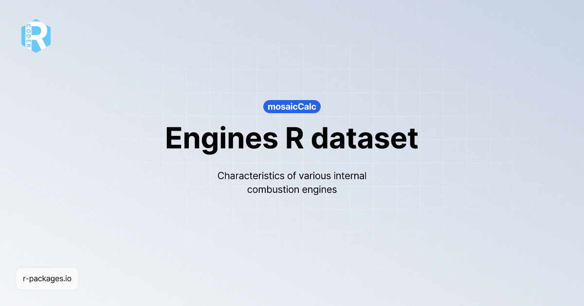 Engines dataset | R PACKAGES