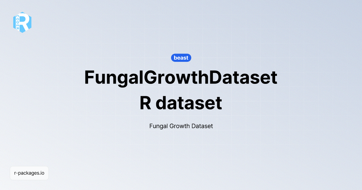 FungalGrowthDataset dataset | R PACKAGES