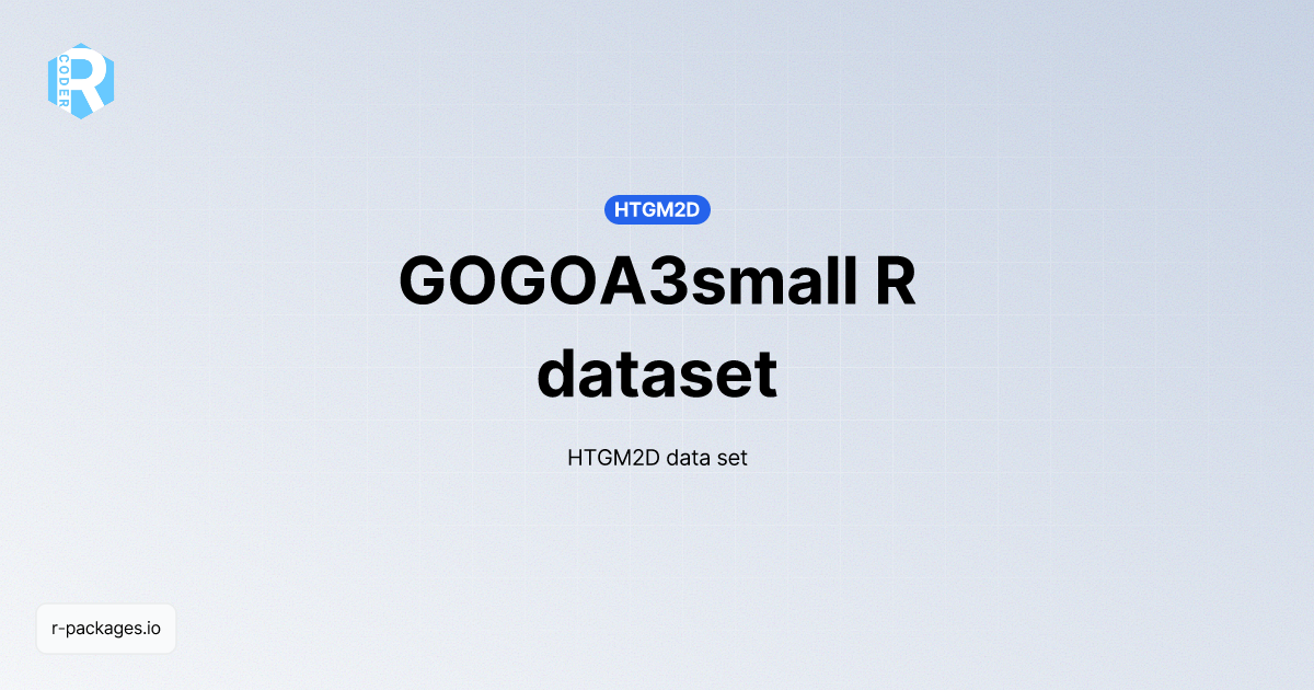 GOGOA3small dataset | R PACKAGES