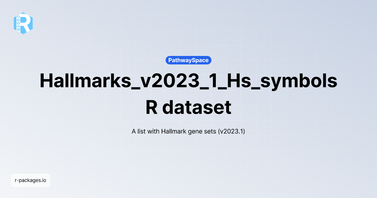 Hallmarks_v2023_1_Hs_symbols dataset | R PACKAGES