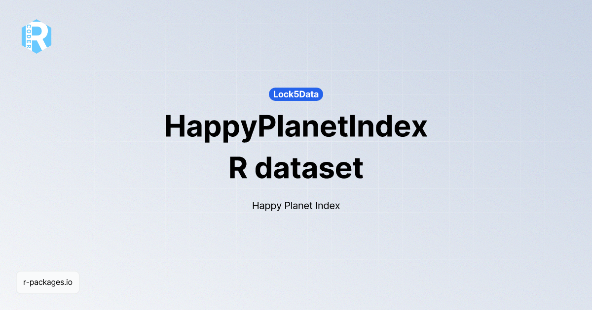 HappyPlanetIndex dataset | R PACKAGES