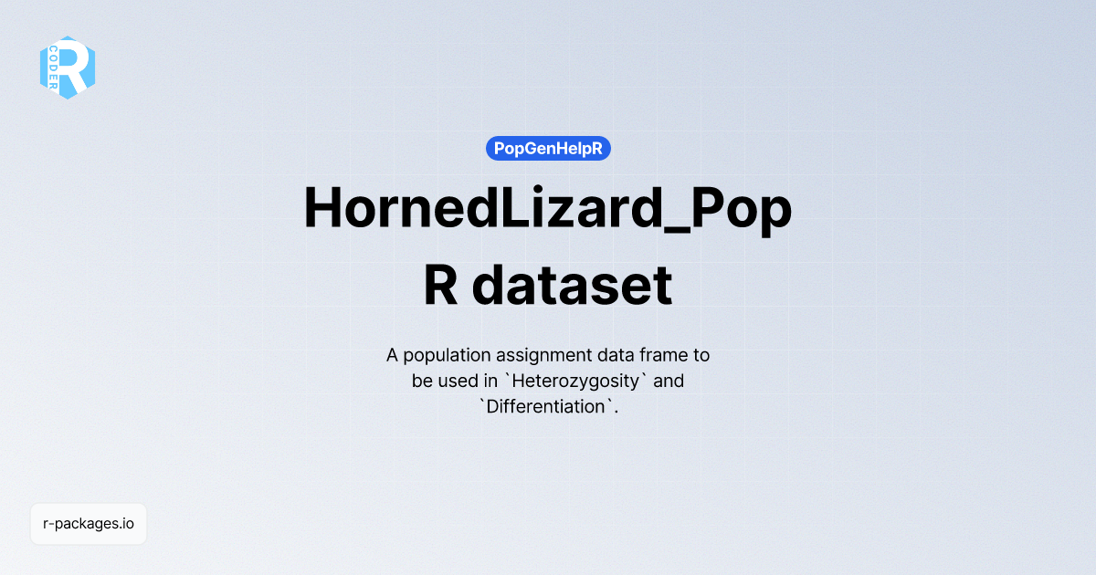 HornedLizard_Pop dataset | R PACKAGES