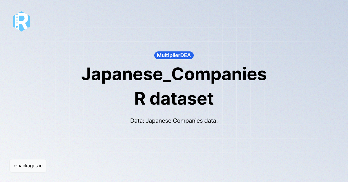 Japanese_Companies dataset | R PACKAGES