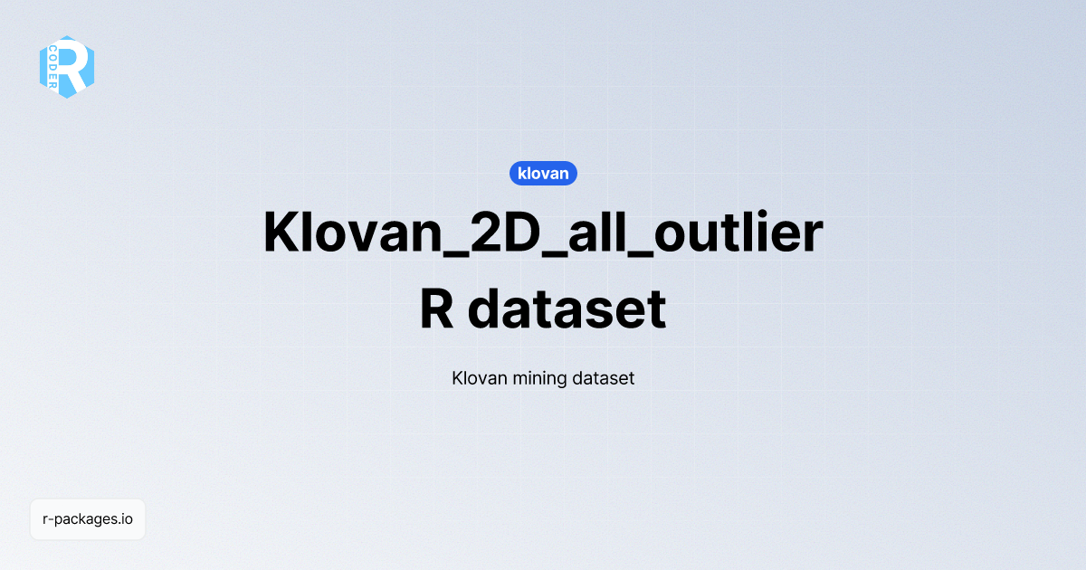 Klovan_2D_all_outlier dataset | R PACKAGES