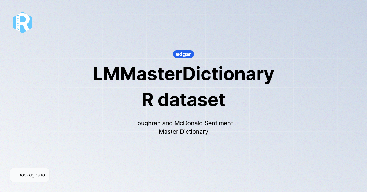 LMMasterDictionary dataset | R PACKAGES