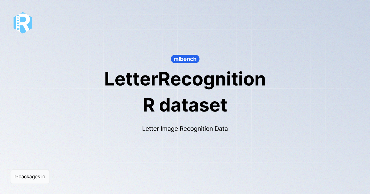 LetterRecognition dataset | R PACKAGES