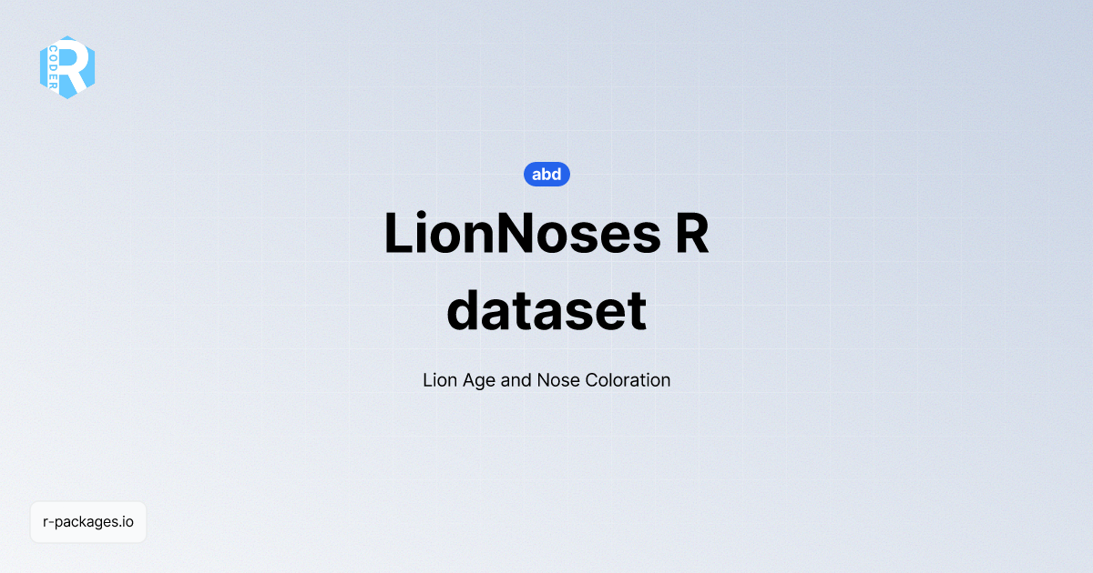 LionNoses dataset | R PACKAGES