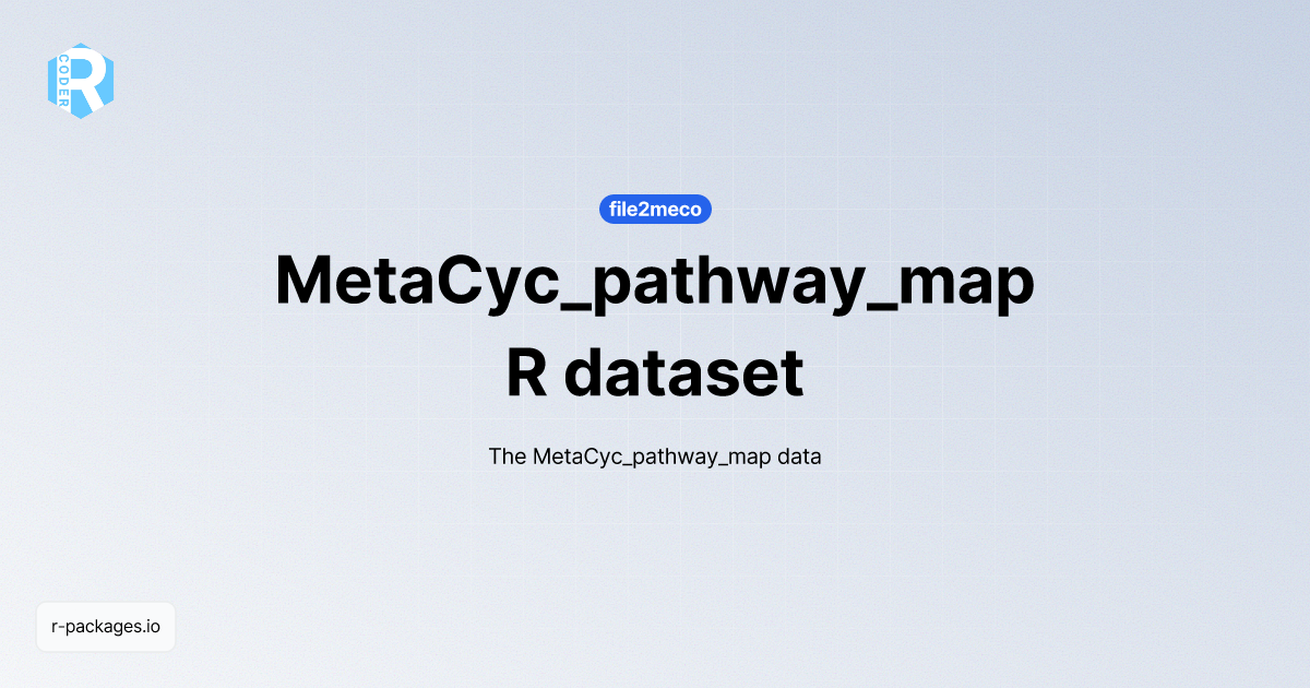 MetaCyc_pathway_map dataset | R PACKAGES