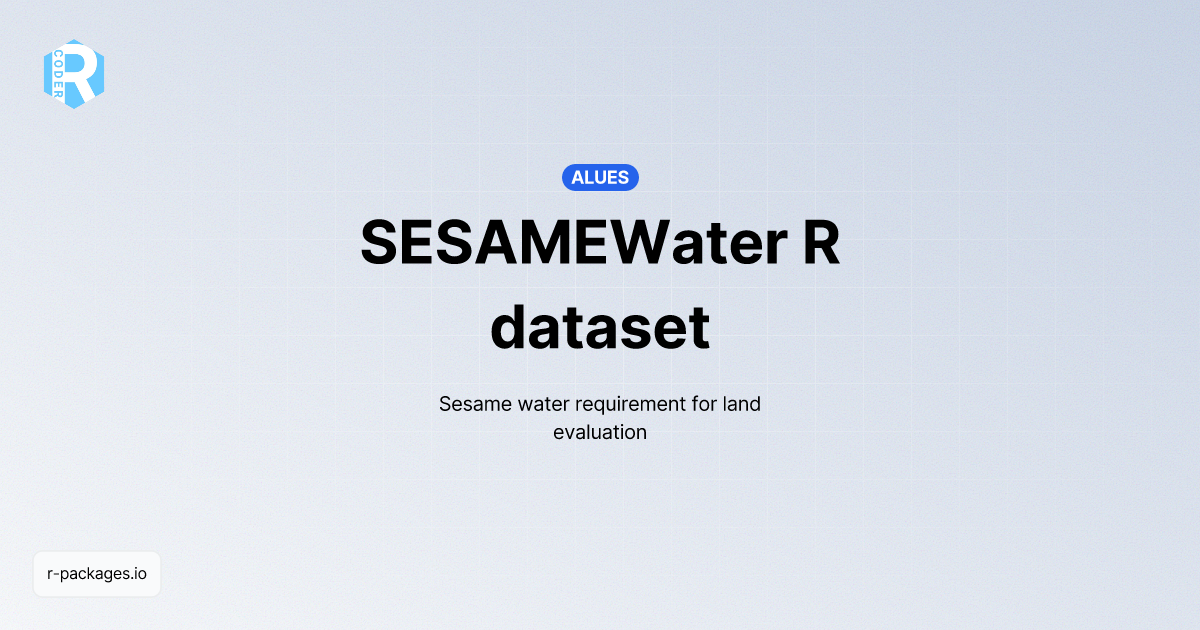 SESAMEWater dataset | R PACKAGES