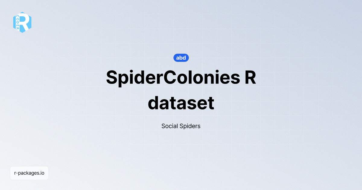 SpiderColonies dataset | R PACKAGES