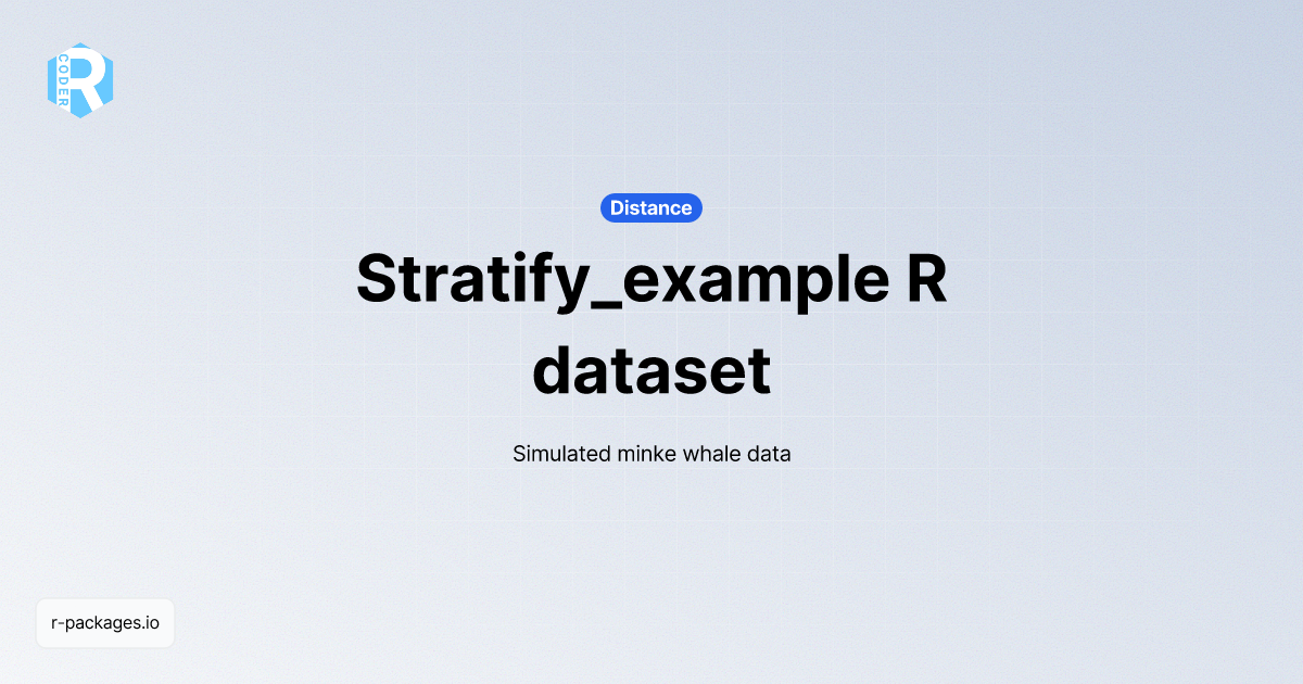 Stratify_example dataset | R PACKAGES