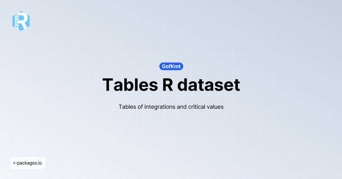 Tables dataset | R PACKAGES