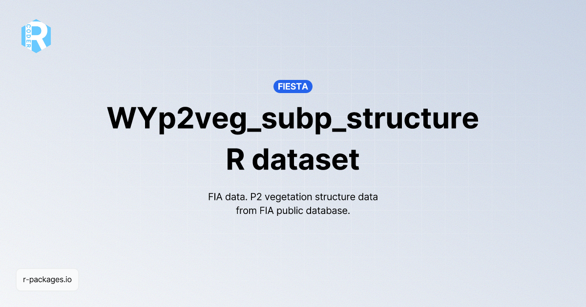 WYp2veg_subp_structure dataset | R PACKAGES