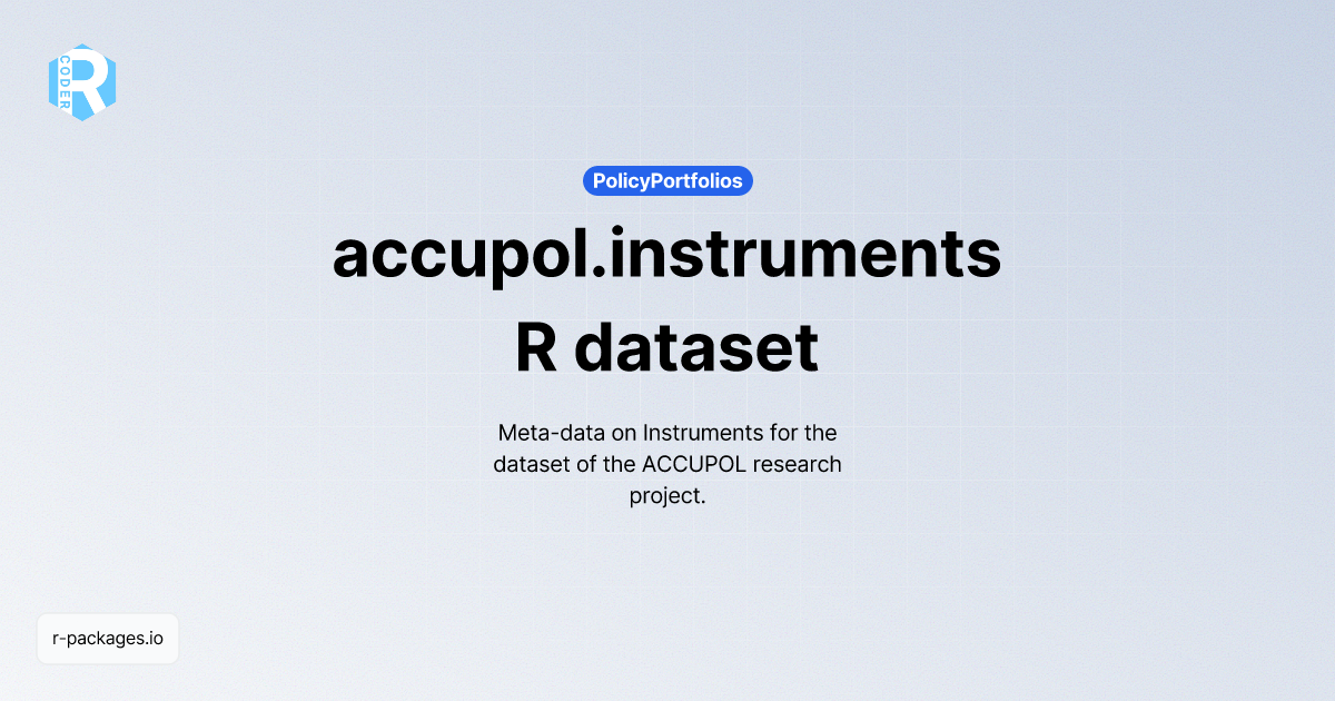 accupol.instruments dataset | R PACKAGES