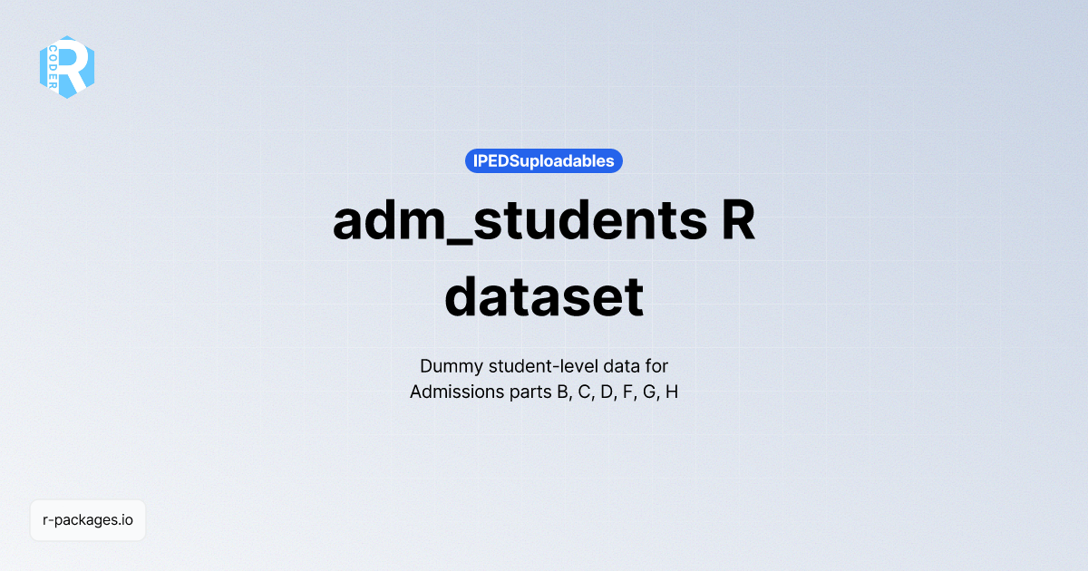 adm_students dataset | R PACKAGES