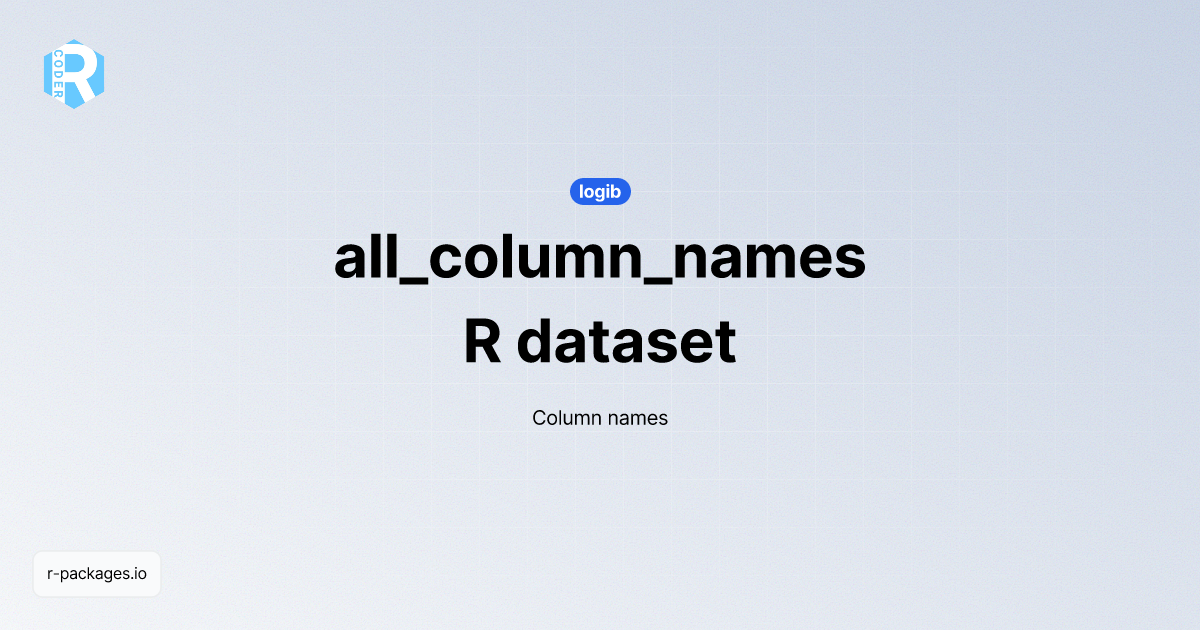 all_column_names dataset | R PACKAGES