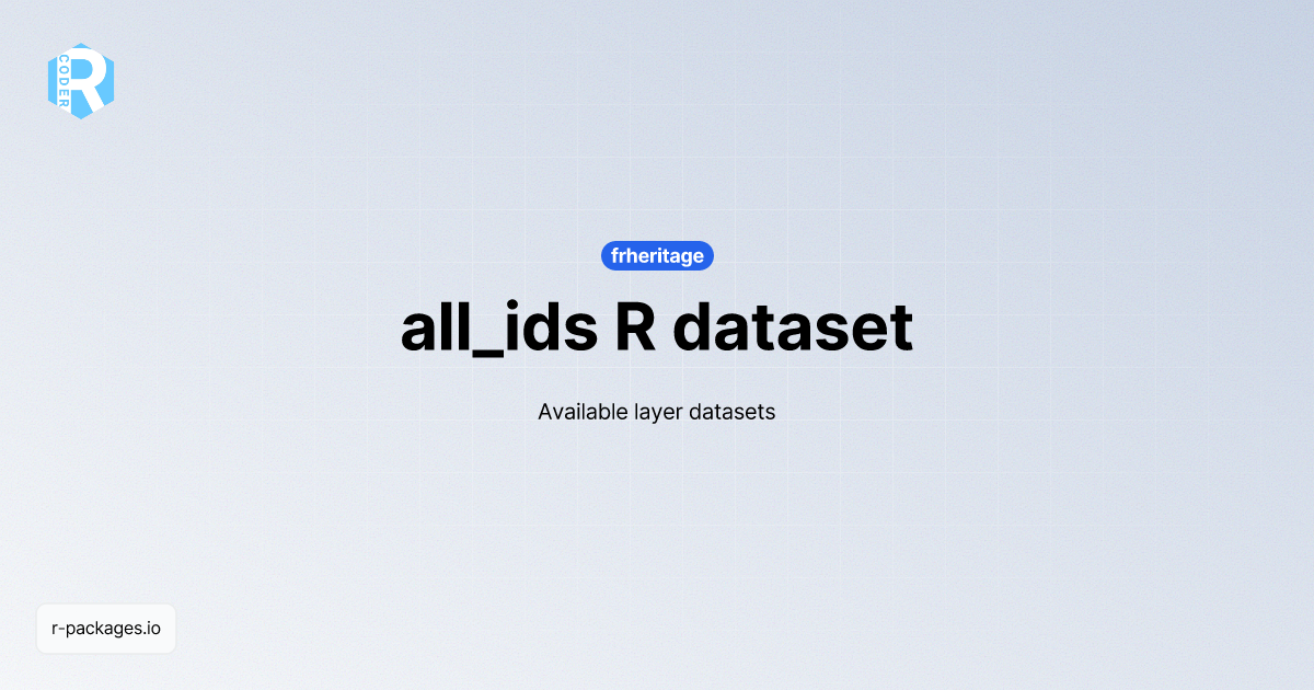 all_ids dataset | R PACKAGES