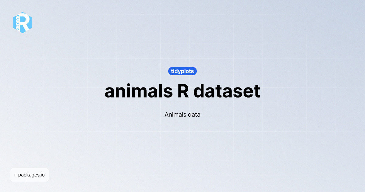 animals dataset | R PACKAGES