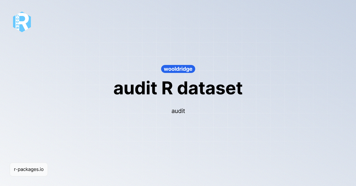 audit dataset | R PACKAGES
