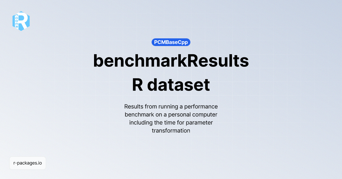 benchmarkResults dataset | R PACKAGES