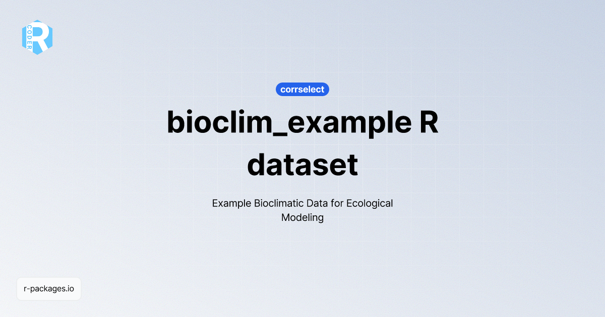 bioclim_example dataset | R PACKAGES