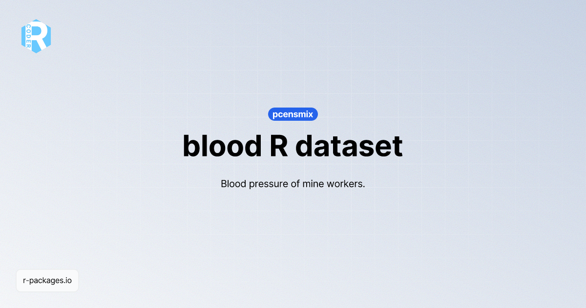 blood dataset | R PACKAGES