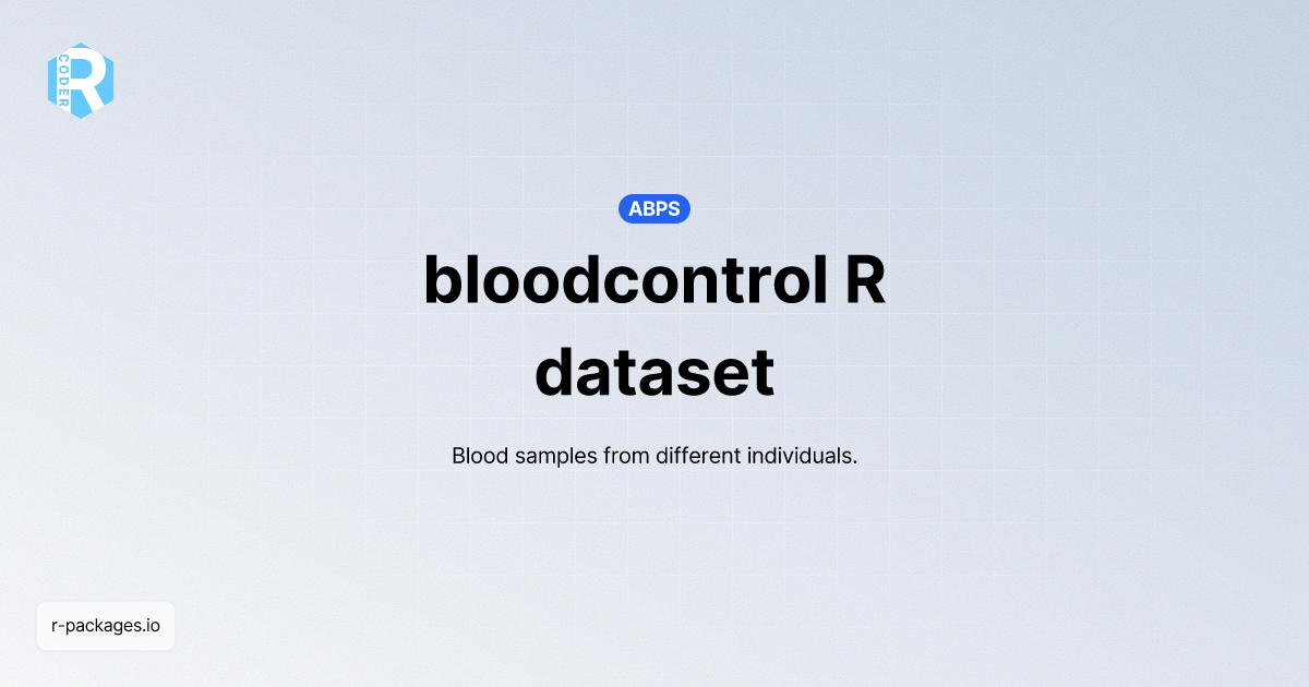 bloodcontrol dataset | R PACKAGES
