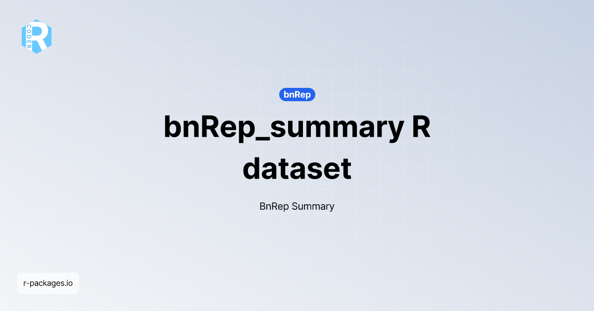 bnRep_summary dataset | R PACKAGES