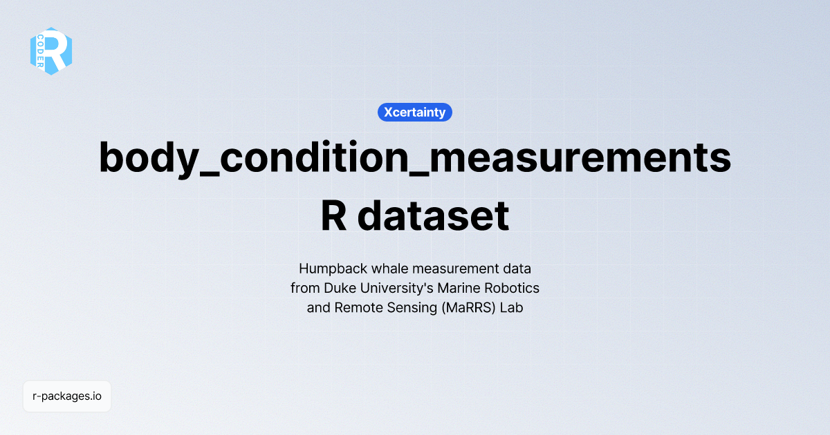 body_condition_measurements dataset | R PACKAGES