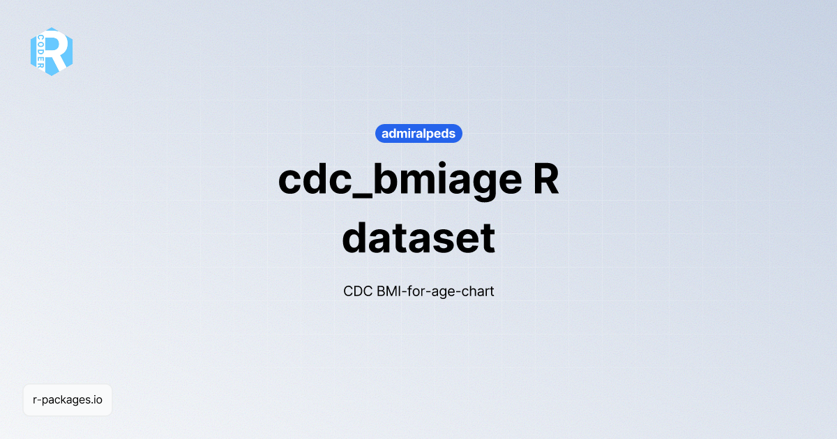 cdc_bmiage dataset | R PACKAGES