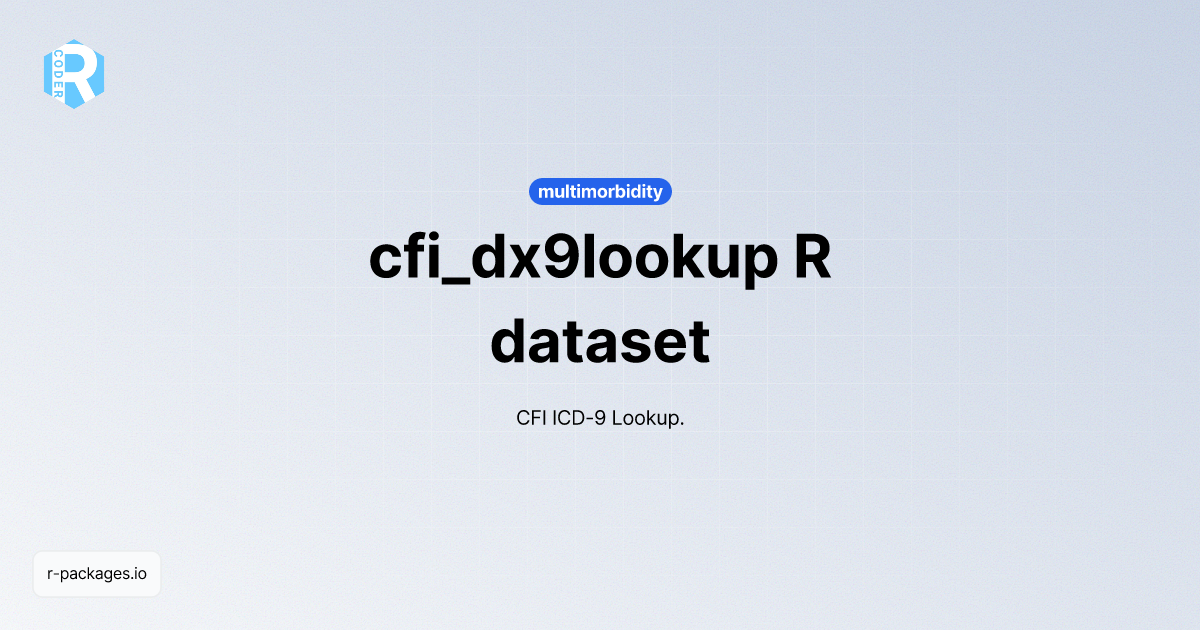 cfi_dx9lookup dataset | R PACKAGES