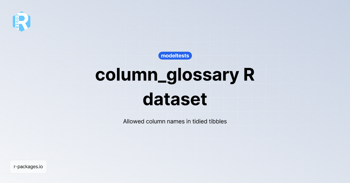 column_glossary dataset | R PACKAGES