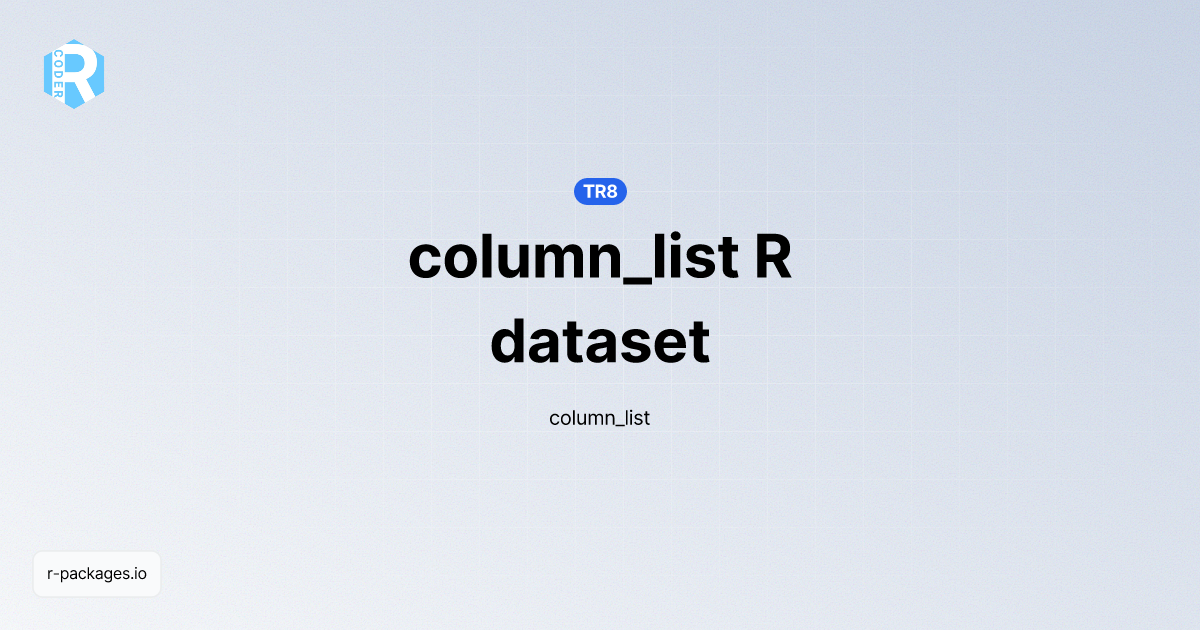 column_list dataset | R PACKAGES