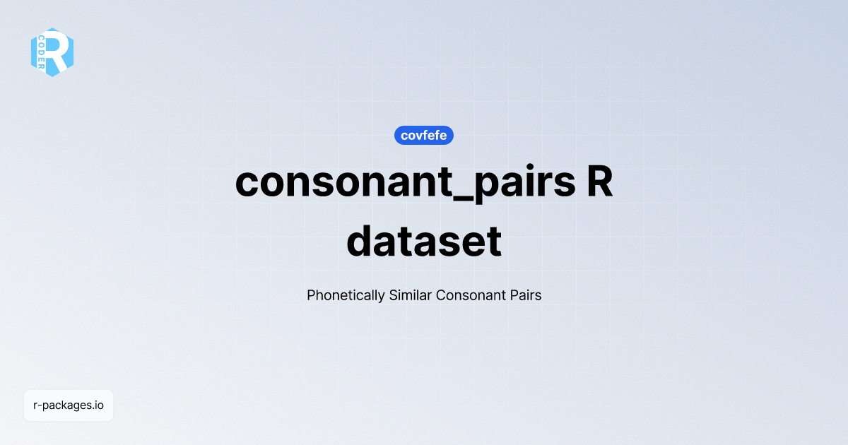 consonant_pairs dataset | R PACKAGES