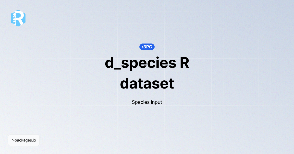 d_species dataset | R PACKAGES