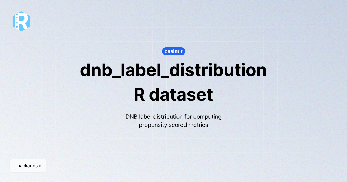 dnb_label_distribution dataset | R PACKAGES