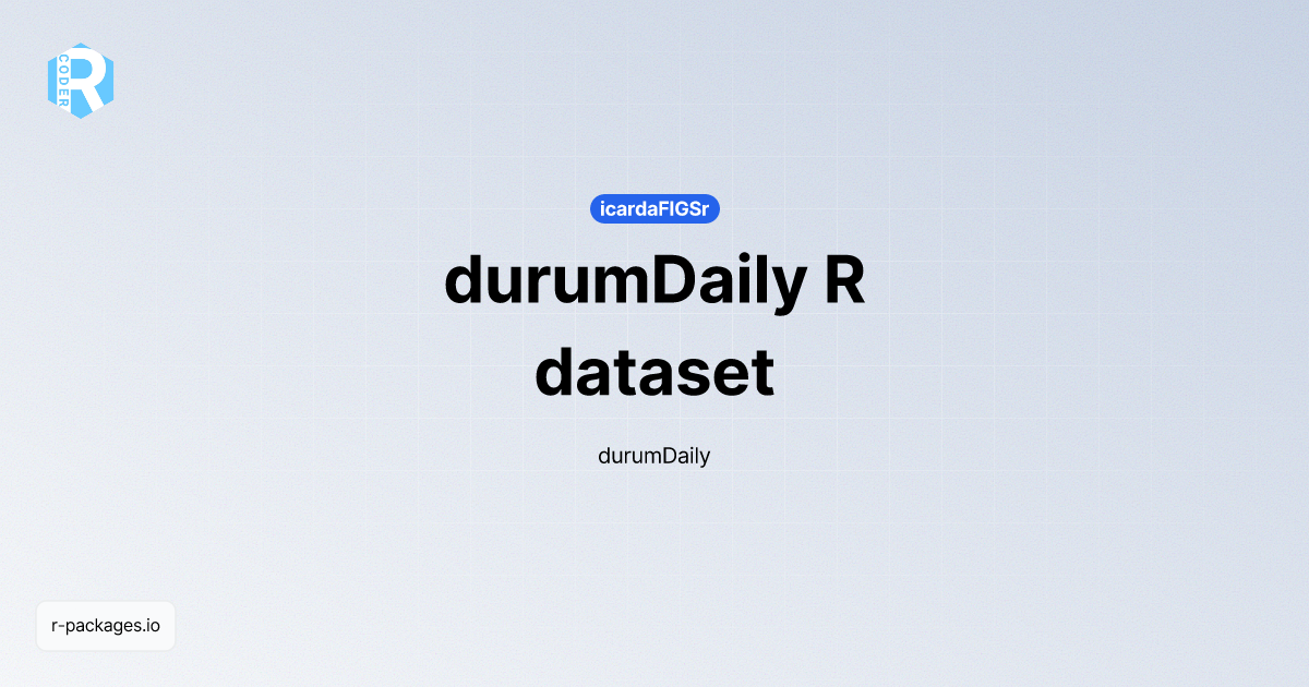 durumDaily dataset | R PACKAGES