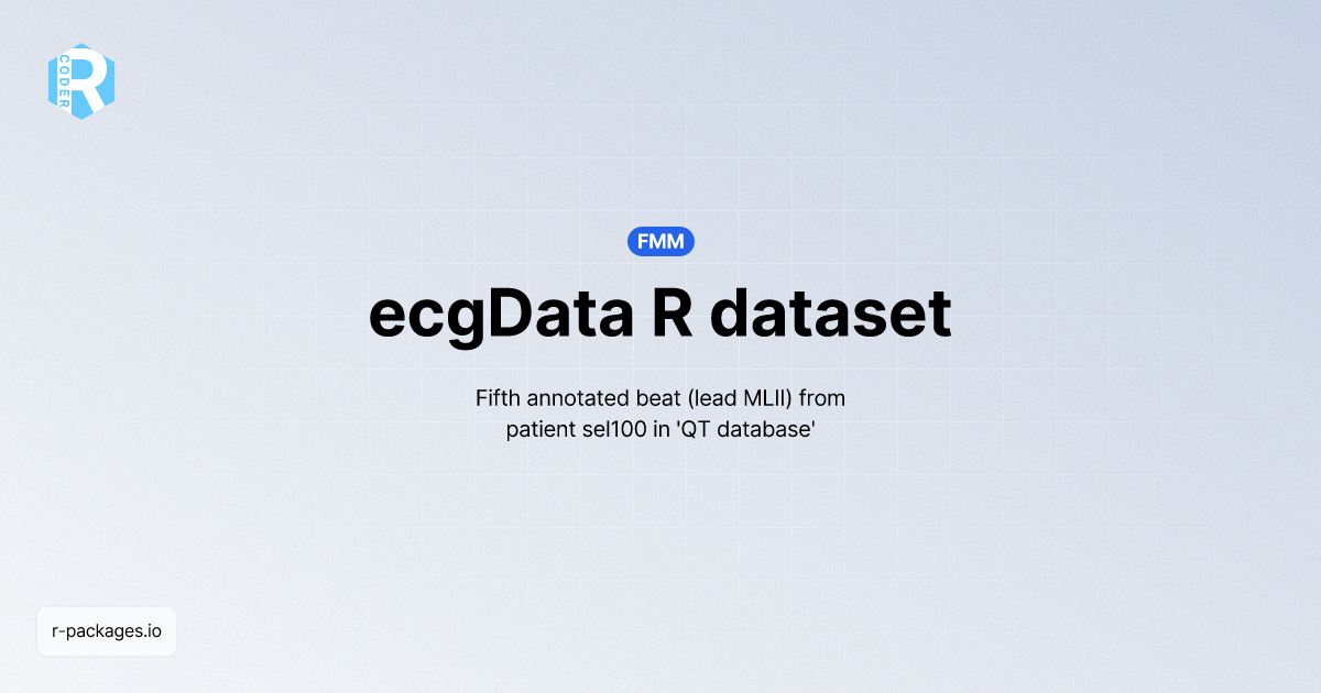 ecgData dataset | R PACKAGES