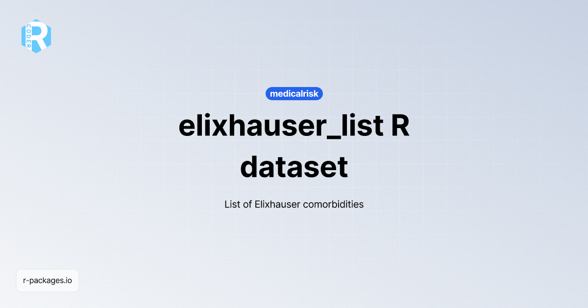 elixhauser_list dataset | R PACKAGES