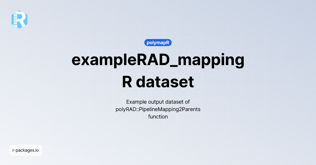 exampleRAD_mapping dataset | R PACKAGES