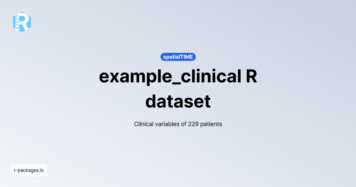 example_clinical dataset | R PACKAGES