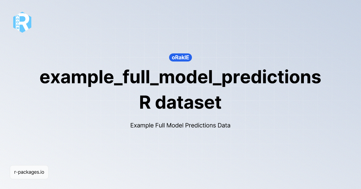 example_full_model_predictions dataset | R PACKAGES