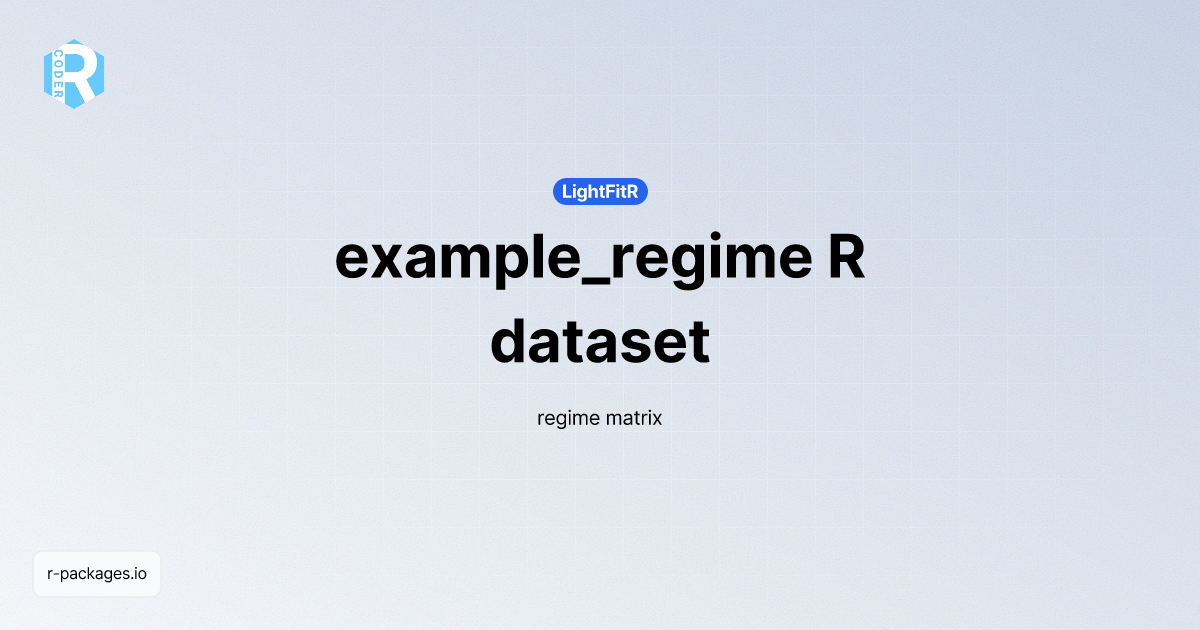 example_regime dataset | R PACKAGES