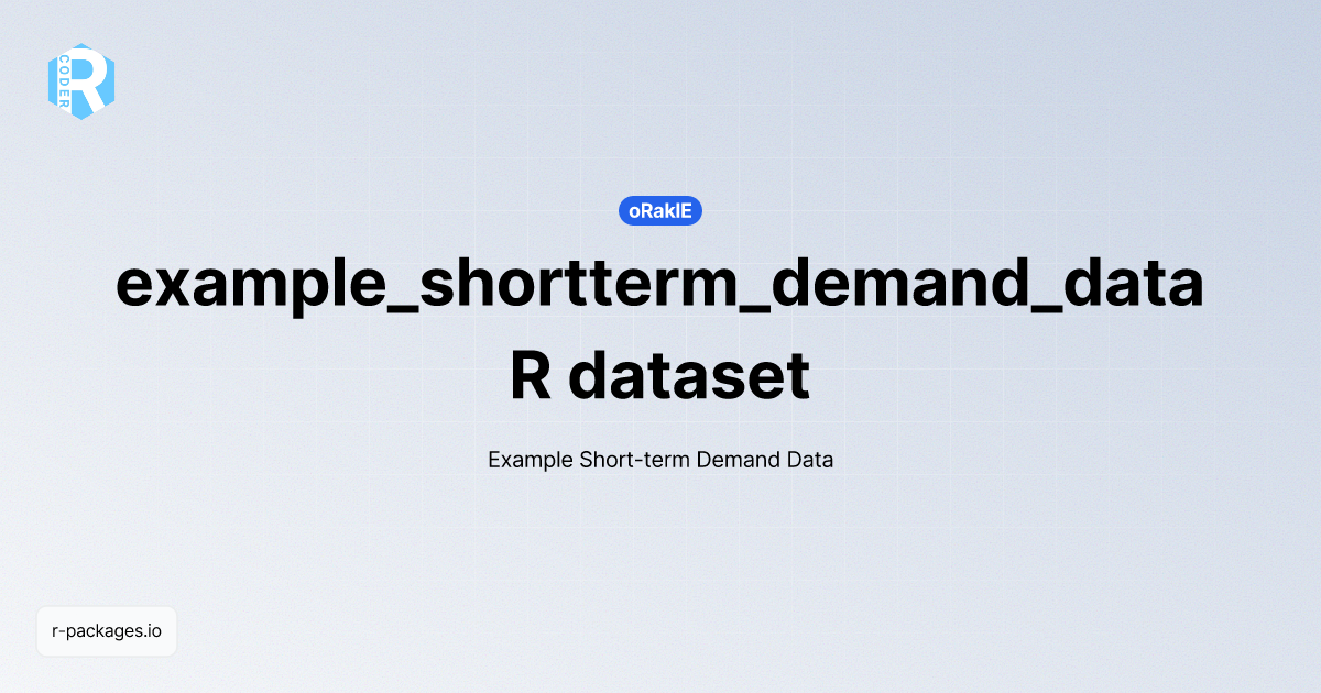 example_shortterm_demand_data dataset | R PACKAGES