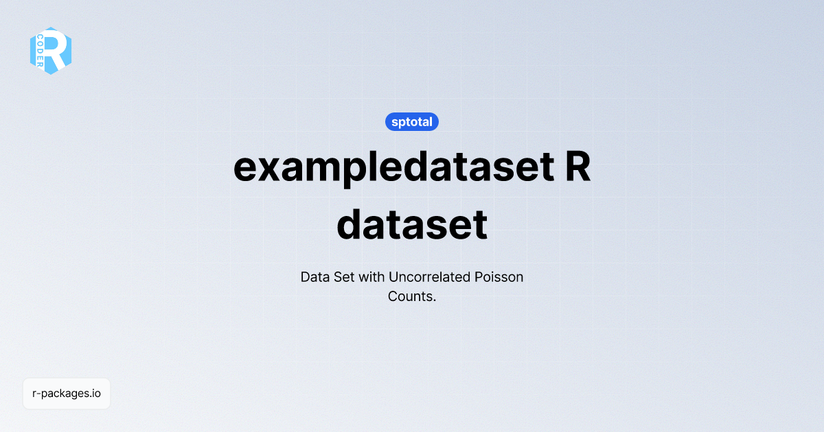 Exampledataset Dataset R Packages