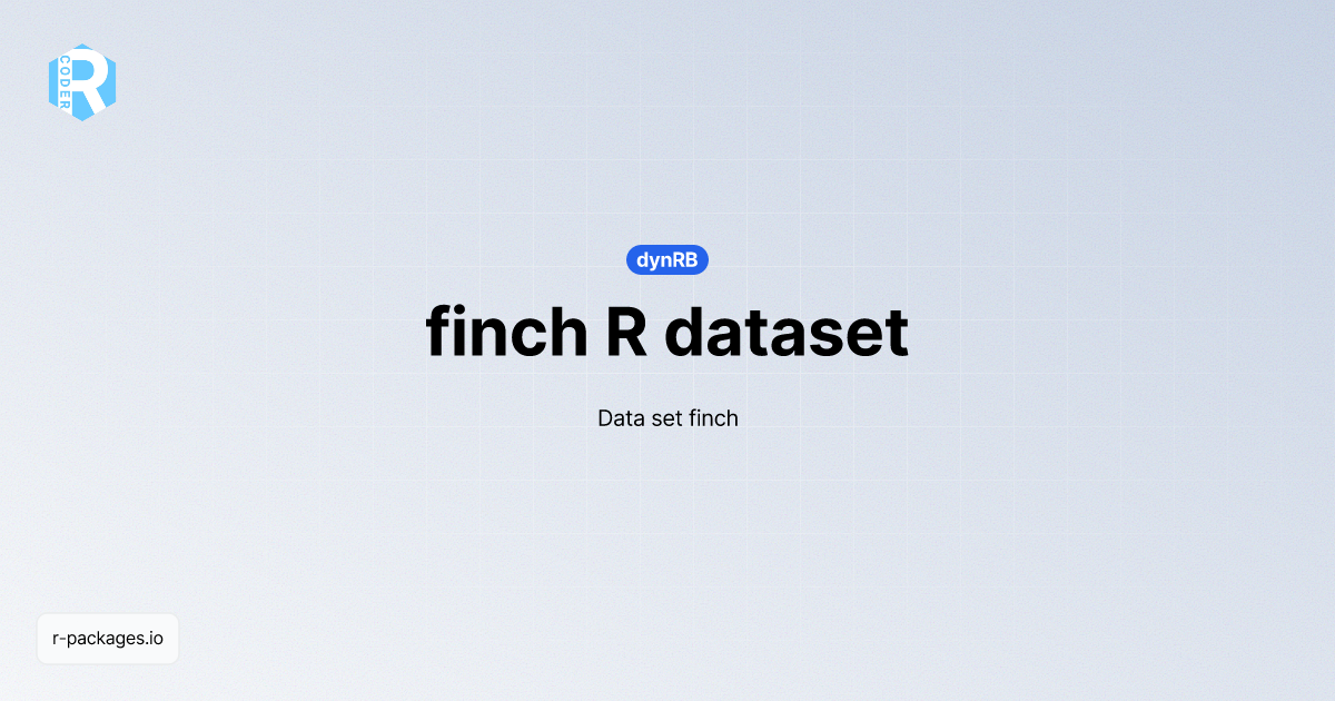 finch dataset | R PACKAGES